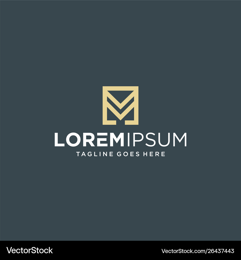 Line letter m square logo design inspiration Vector Image