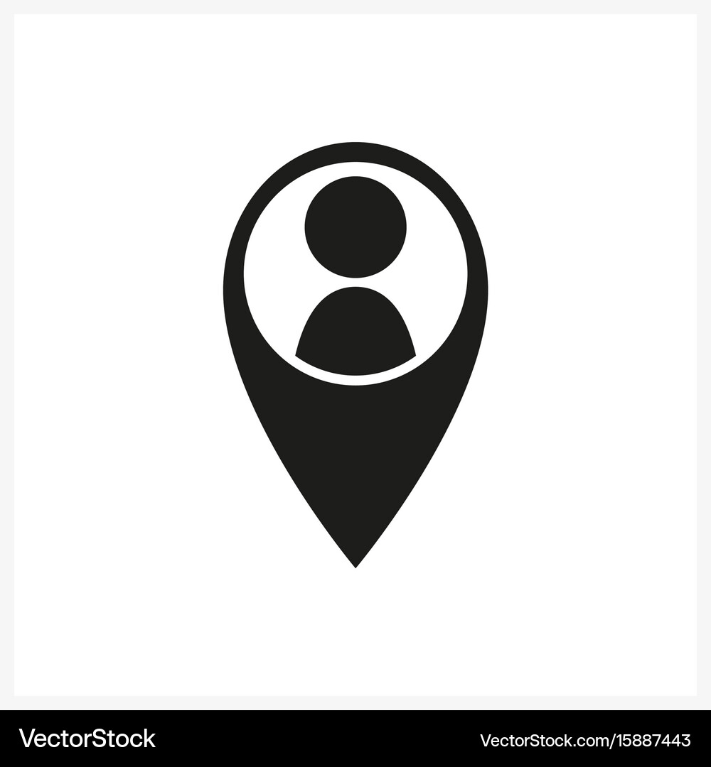 Location people icon in simple black design Vector Image