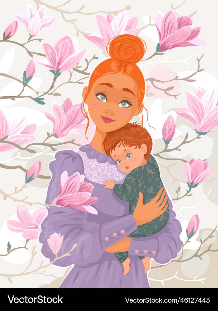 Mom and baby Royalty Free Vector Image - VectorStock