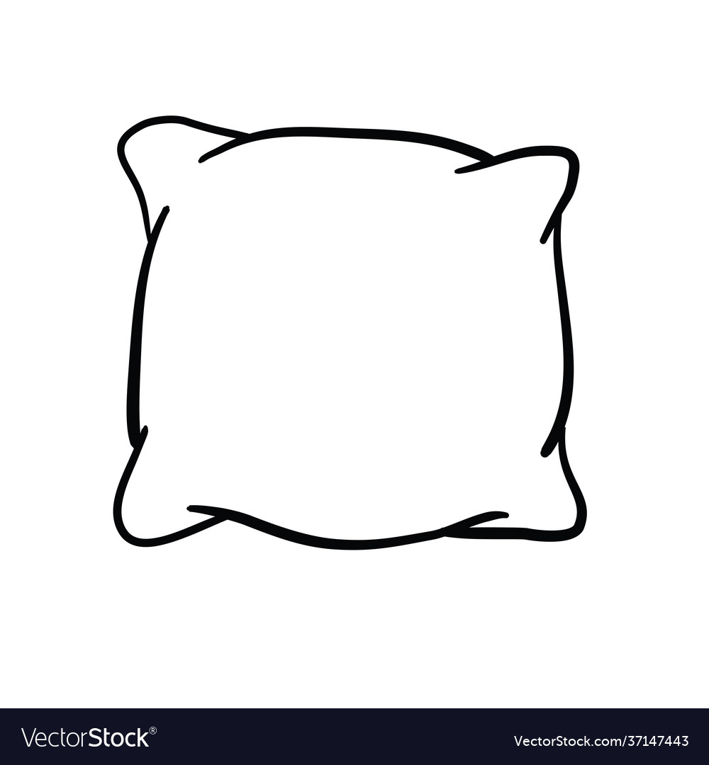 Pillow Thin Line Icon Sleep Symbol Isolated Vector Image