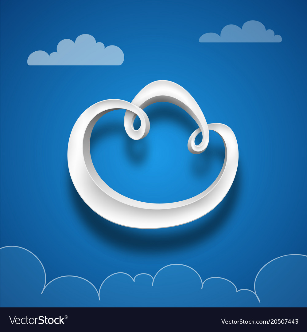 Plastic digital cloud Royalty Free Vector Image