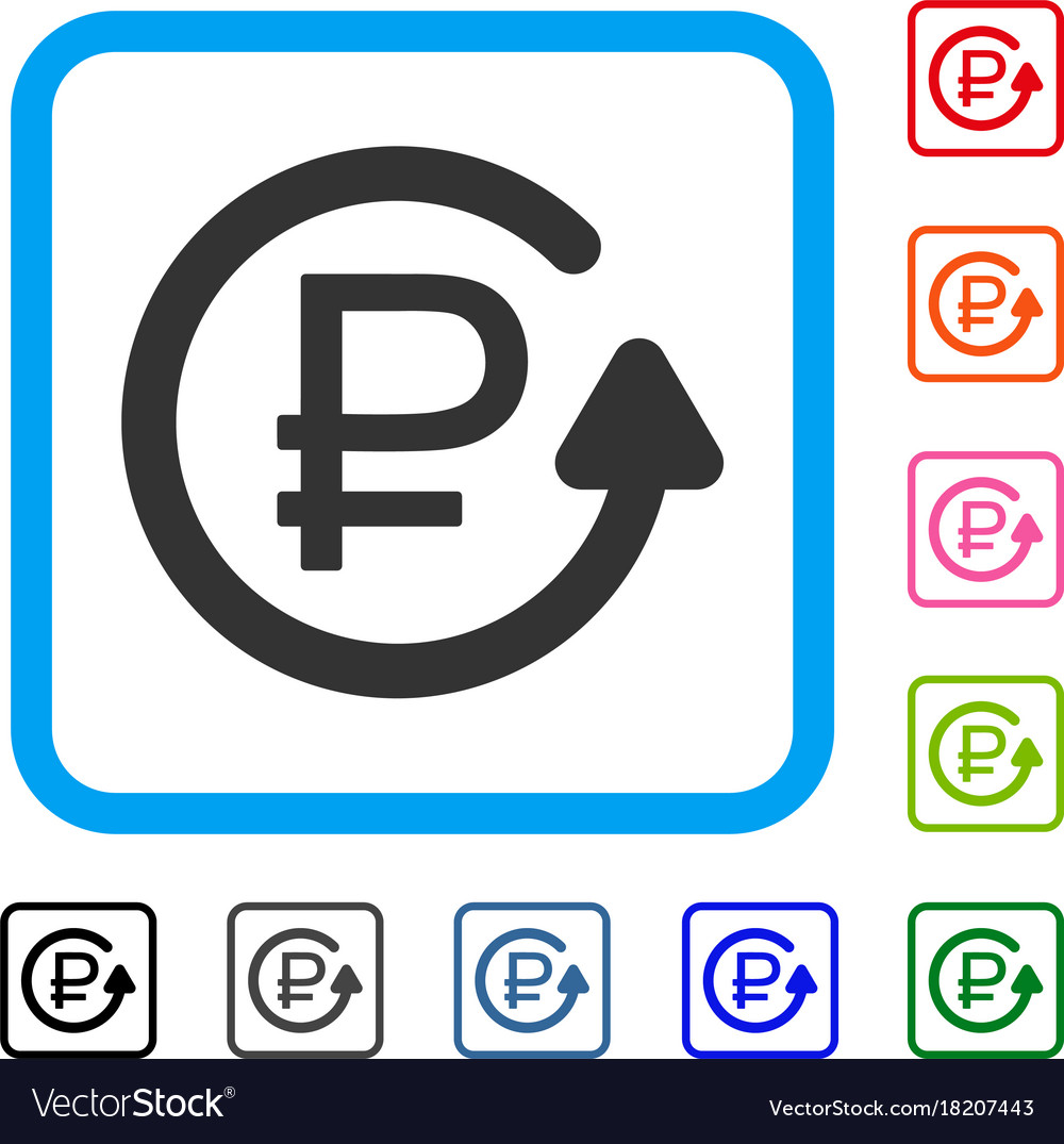 Rouble chargeback framed icon Royalty Free Vector Image Rouble chargeback framed icon Royalty Free Vector Image