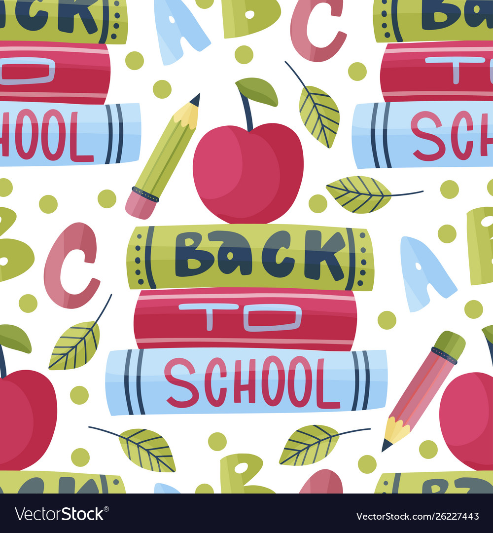 Seamless school pattern back Royalty Free Vector Image