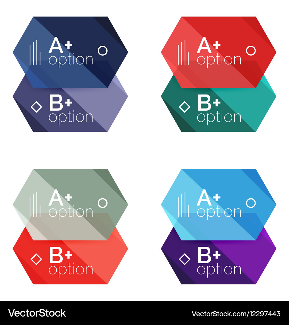 Set of abstract infographics content boxes Vector Image