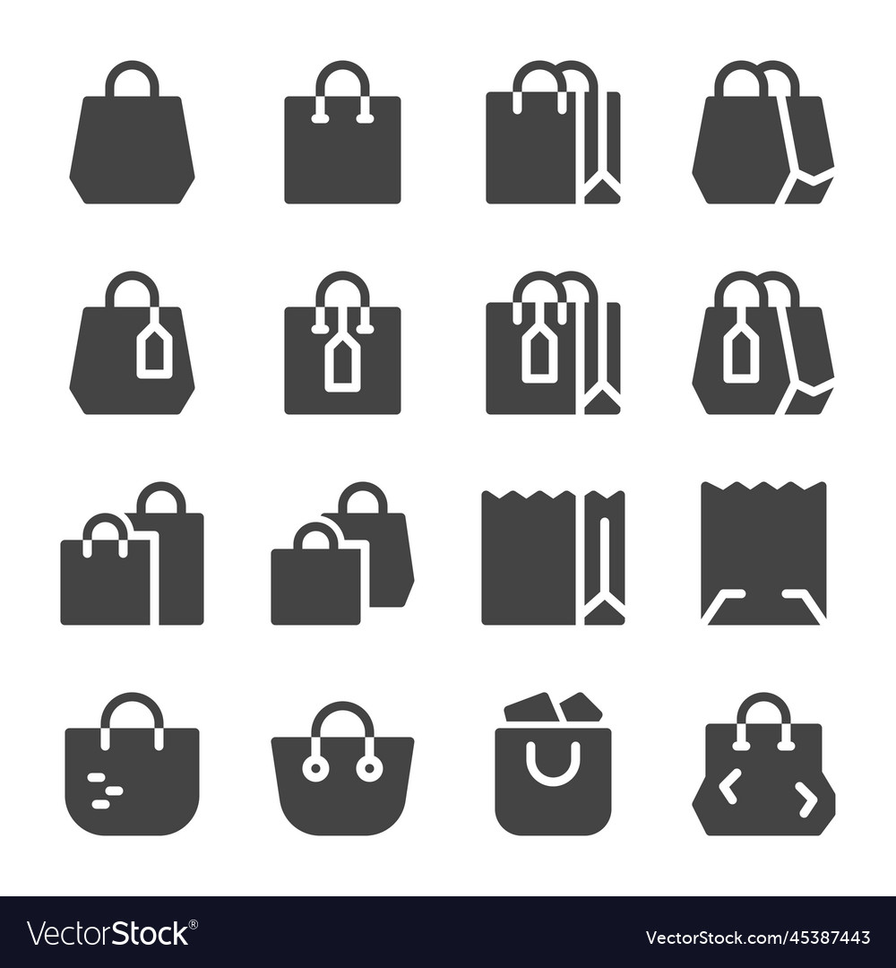 Shopping bag solid icon Royalty Free Vector Image