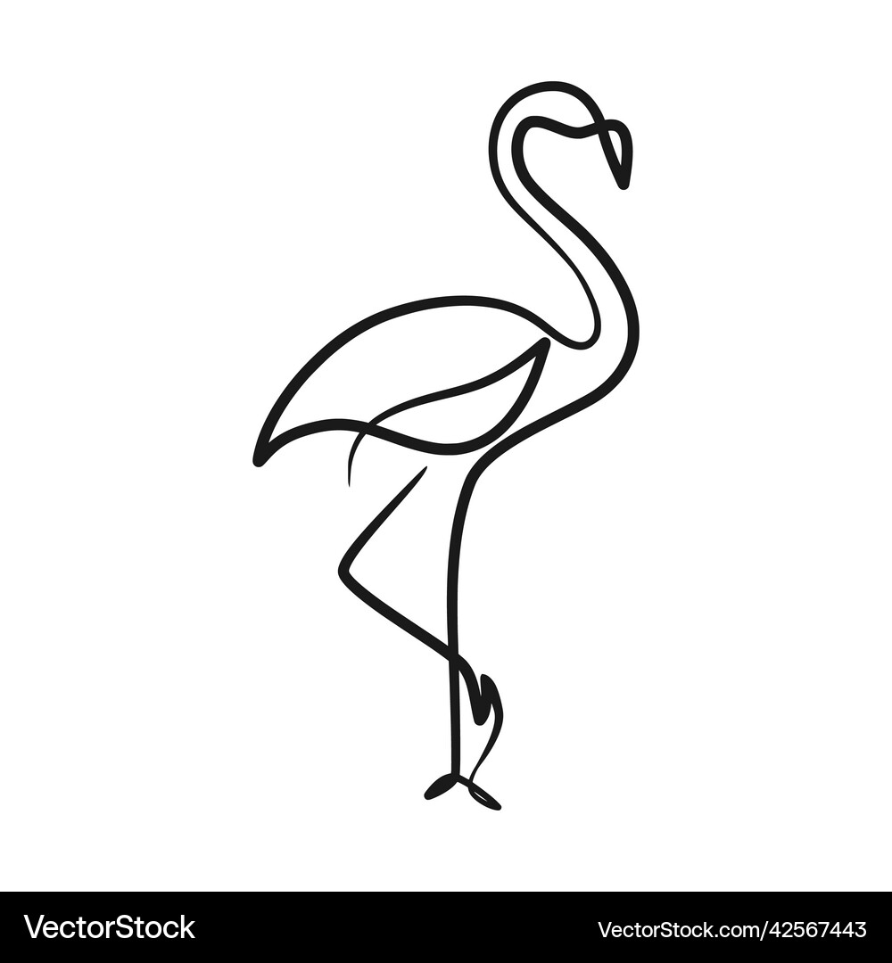 Single Line Flamingo Art Royalty Free Vector Image