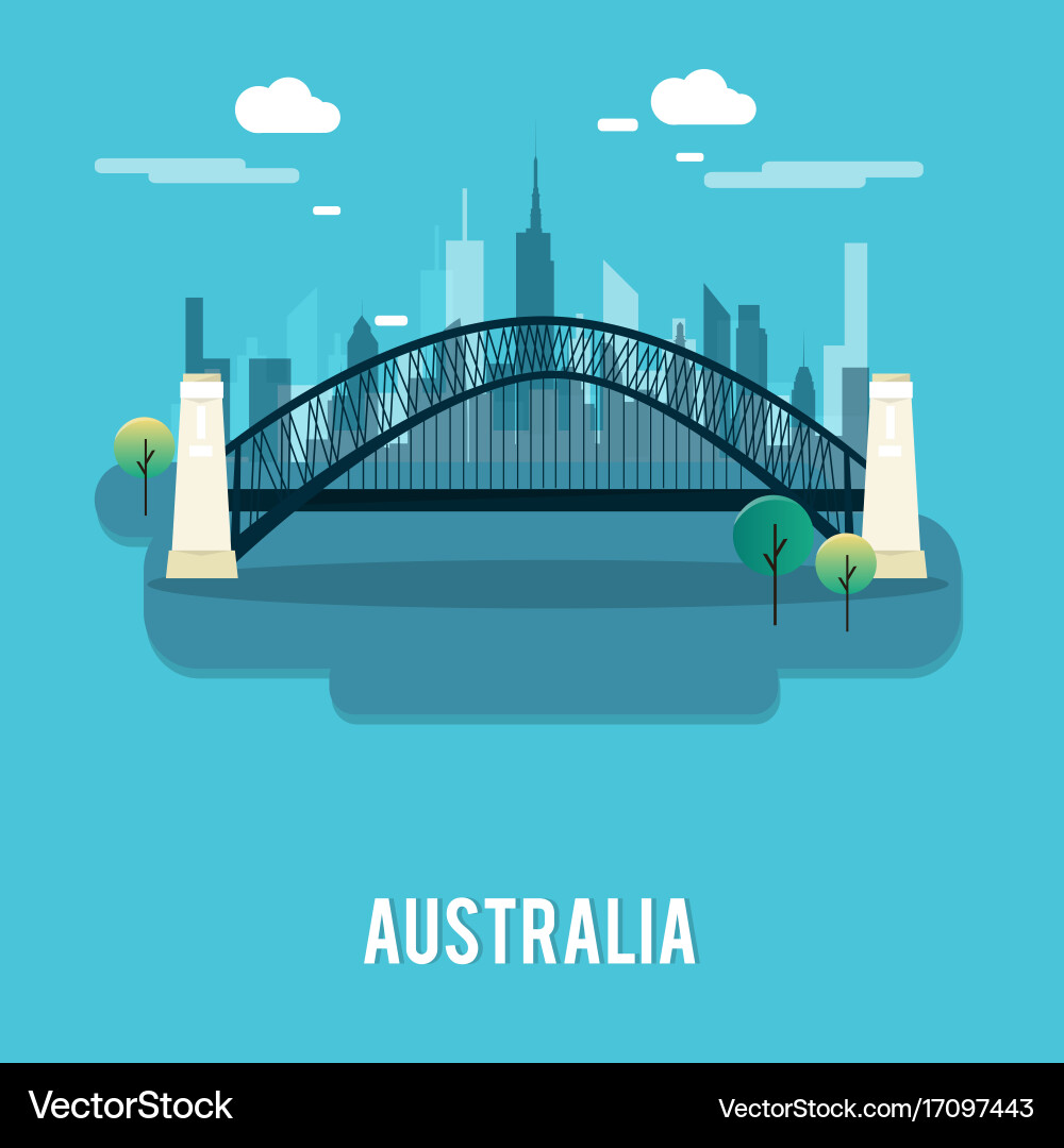 Sydney harbour bridge bautiful place australia Vector Image
