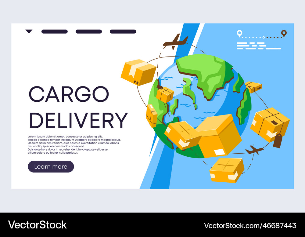 Web banner template for of cargo delivery around Vector Image
