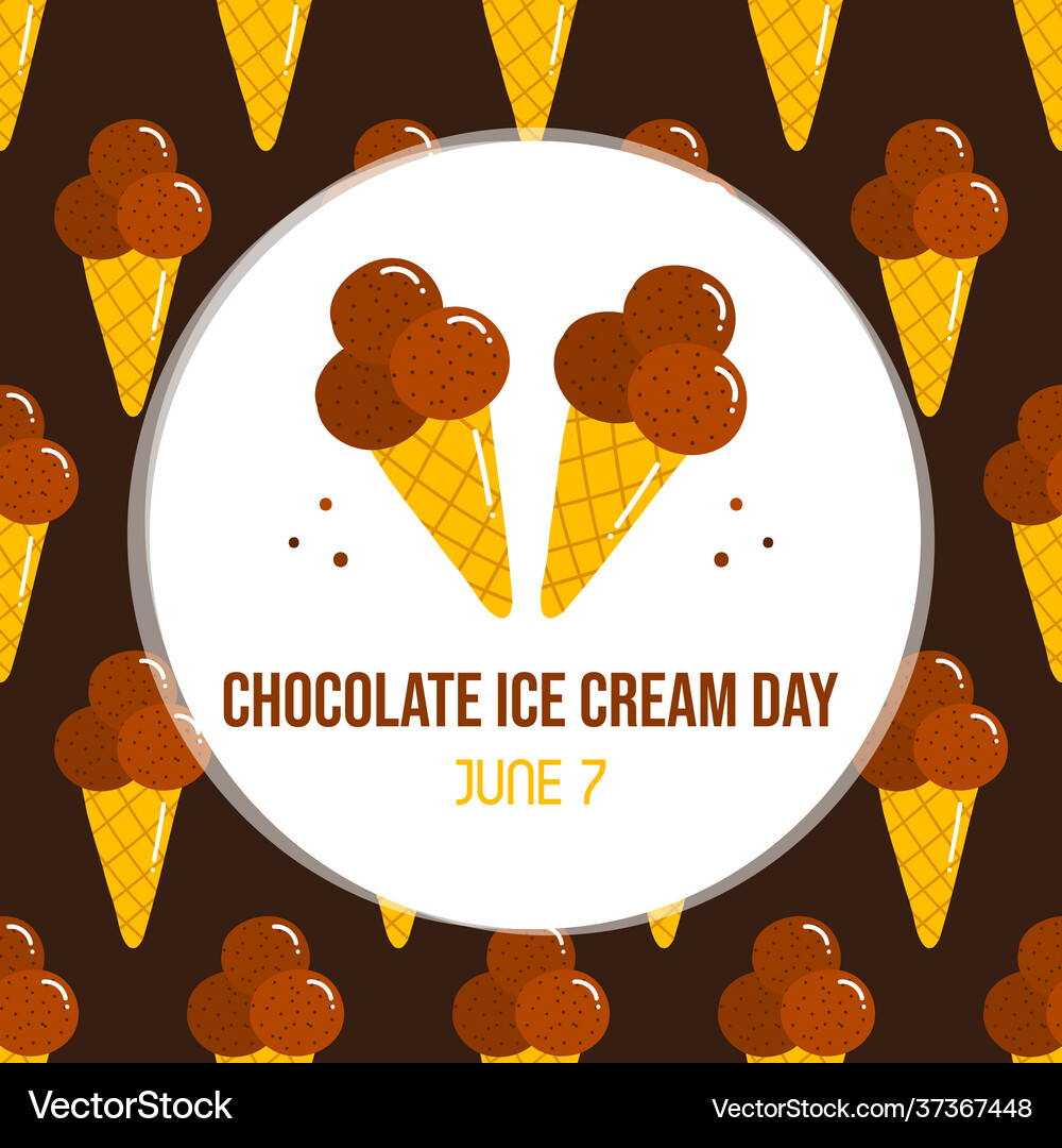 Chocolate ice cream day greeting card Royalty Free Vector