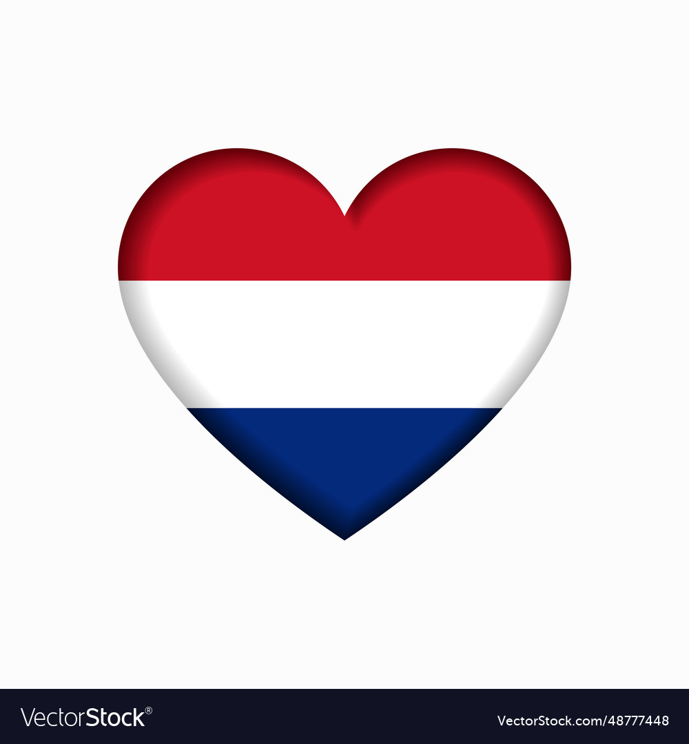 Dutch flag heart-shaped sign Royalty Free Vector Image