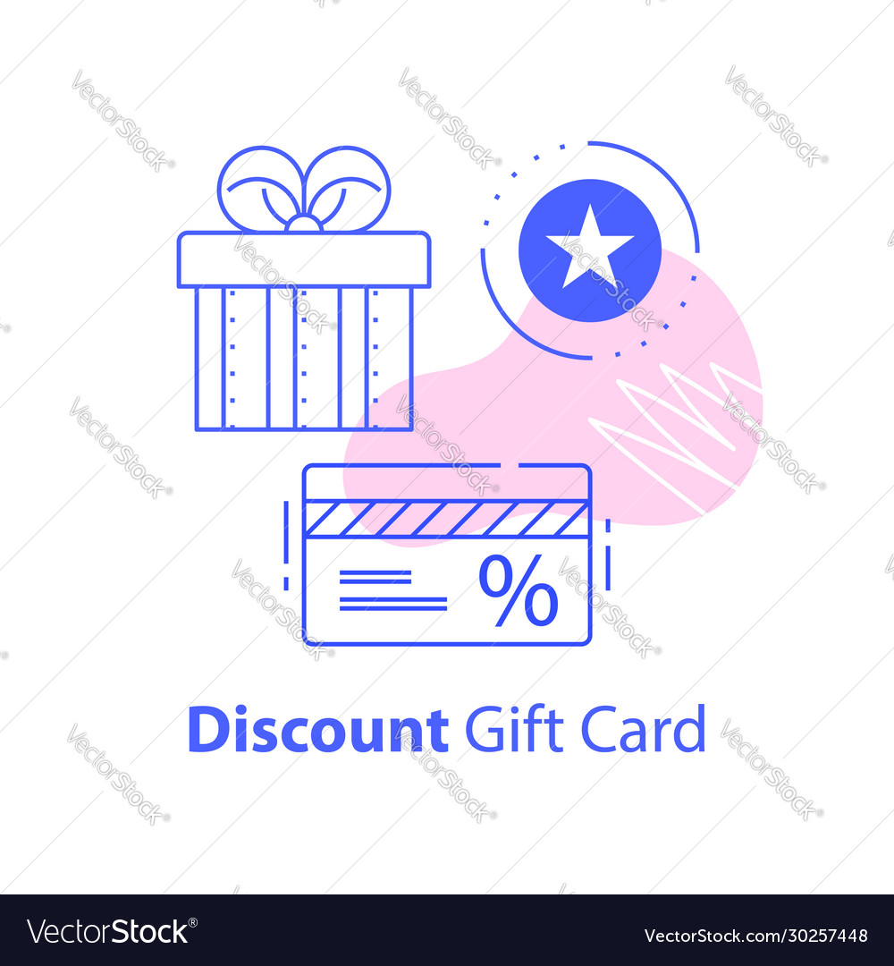 Gift box and discount card loyalty program Vector Image