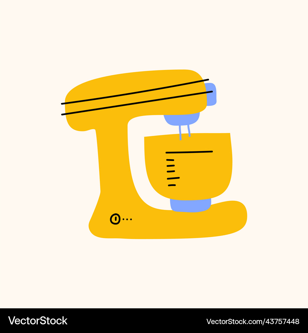 Kitchenware stand mixer electronic food and cake Vector Image