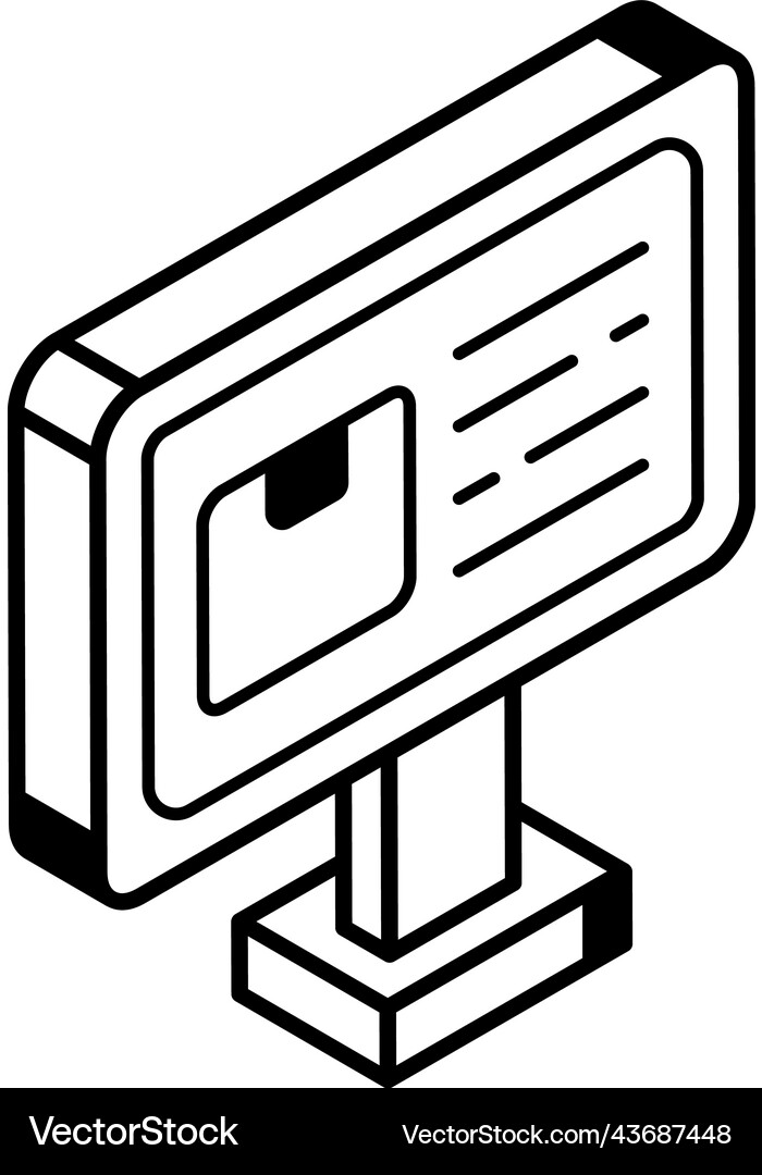Look at this linear icon of online parcel Vector Image