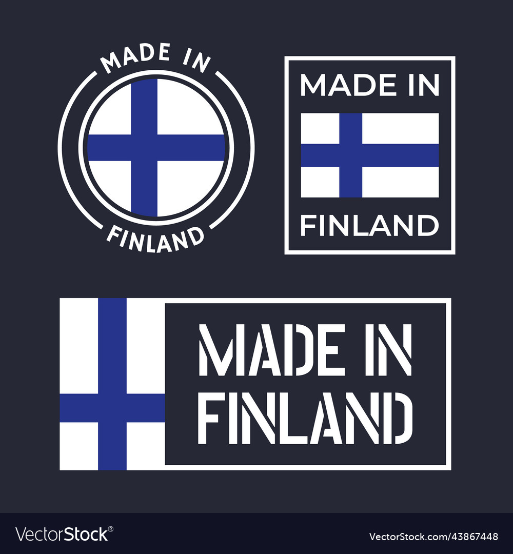 Made in finland labels set republic Royalty Free Vector