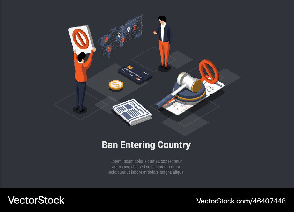 Nationality deprivation cancellation visa Vector Image