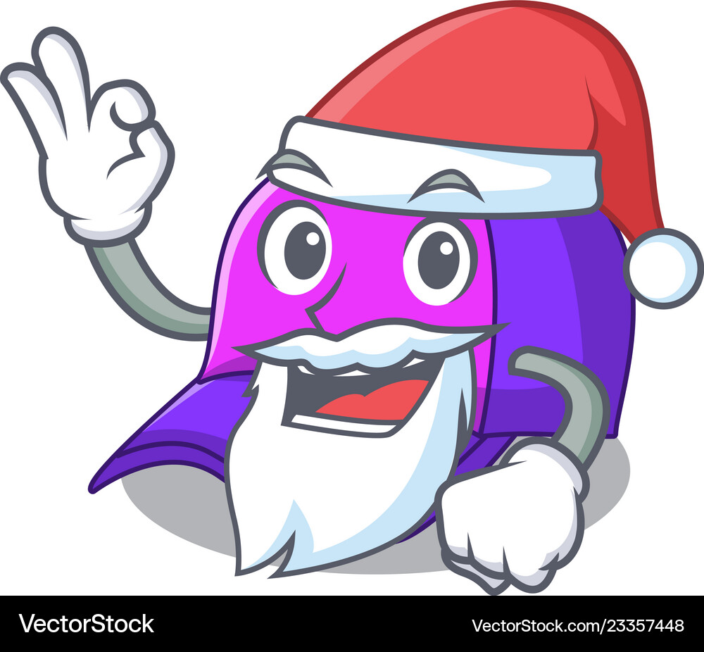 Santa baseball cap in shape cartoon beautiful Vector Image