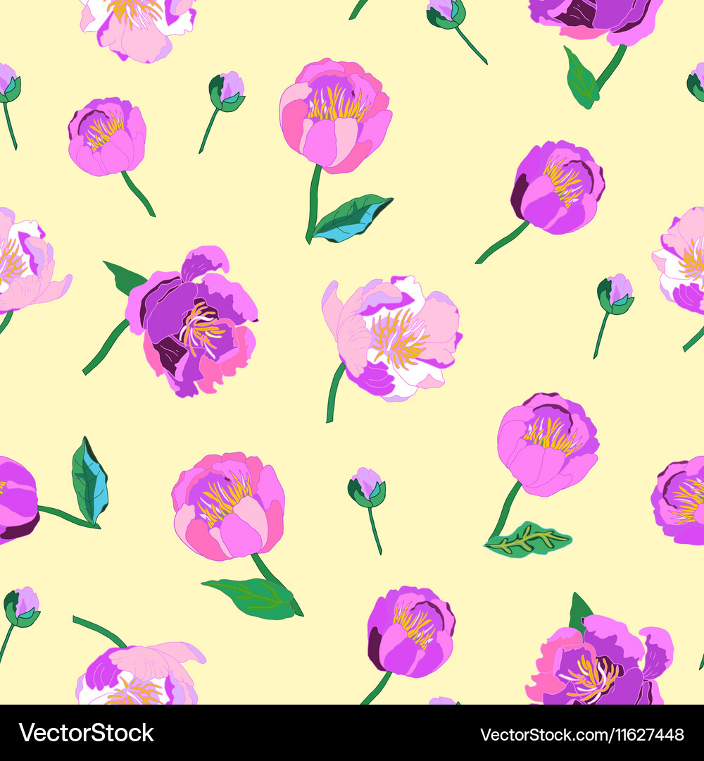 Seamless floral background isolated lilac Vector Image