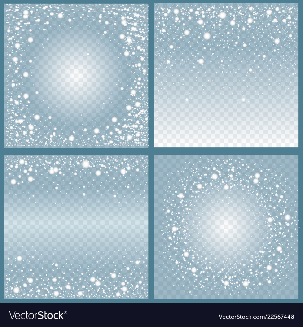 Set frames from falling snow effect Royalty Free Vector