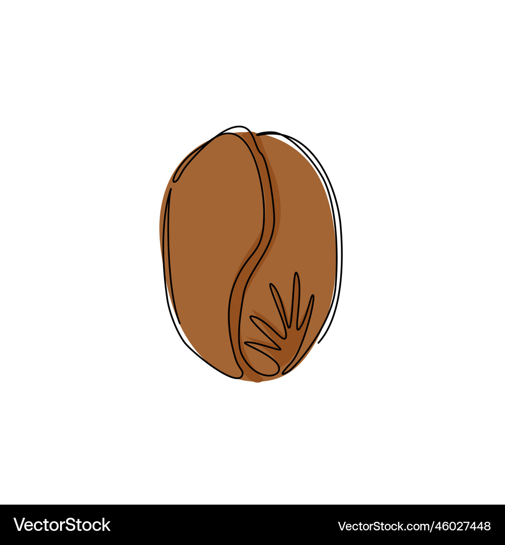 Single one line drawing coffee shop emblem logo Vector Image
