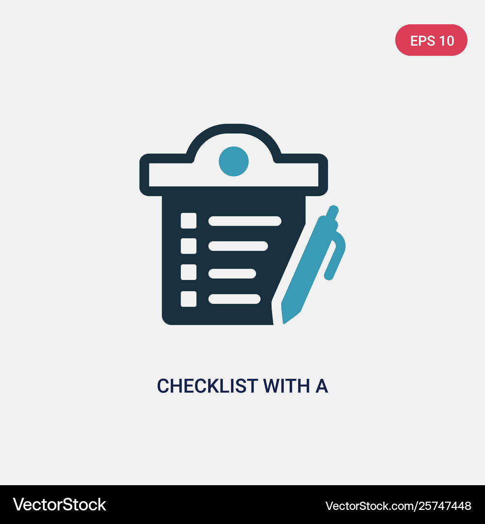 Two color checklist with a pencil icon from Vector Image