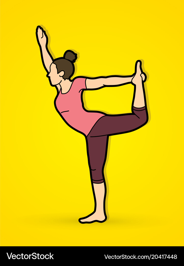 Woman practicing yoga action graphic Royalty Free Vector