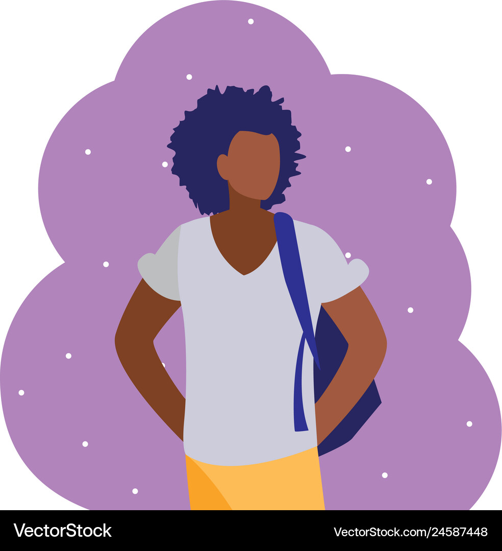 Young black boy student modeling Royalty Free Vector Image