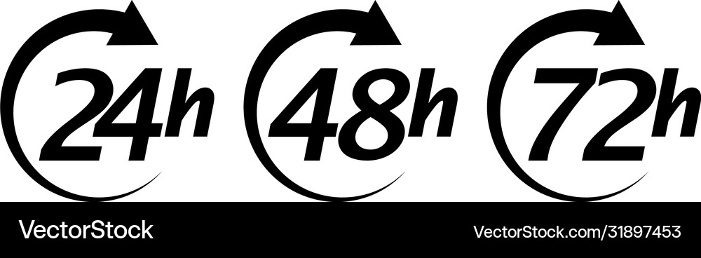 24 48 72 hours work time or delivery service Vector Image