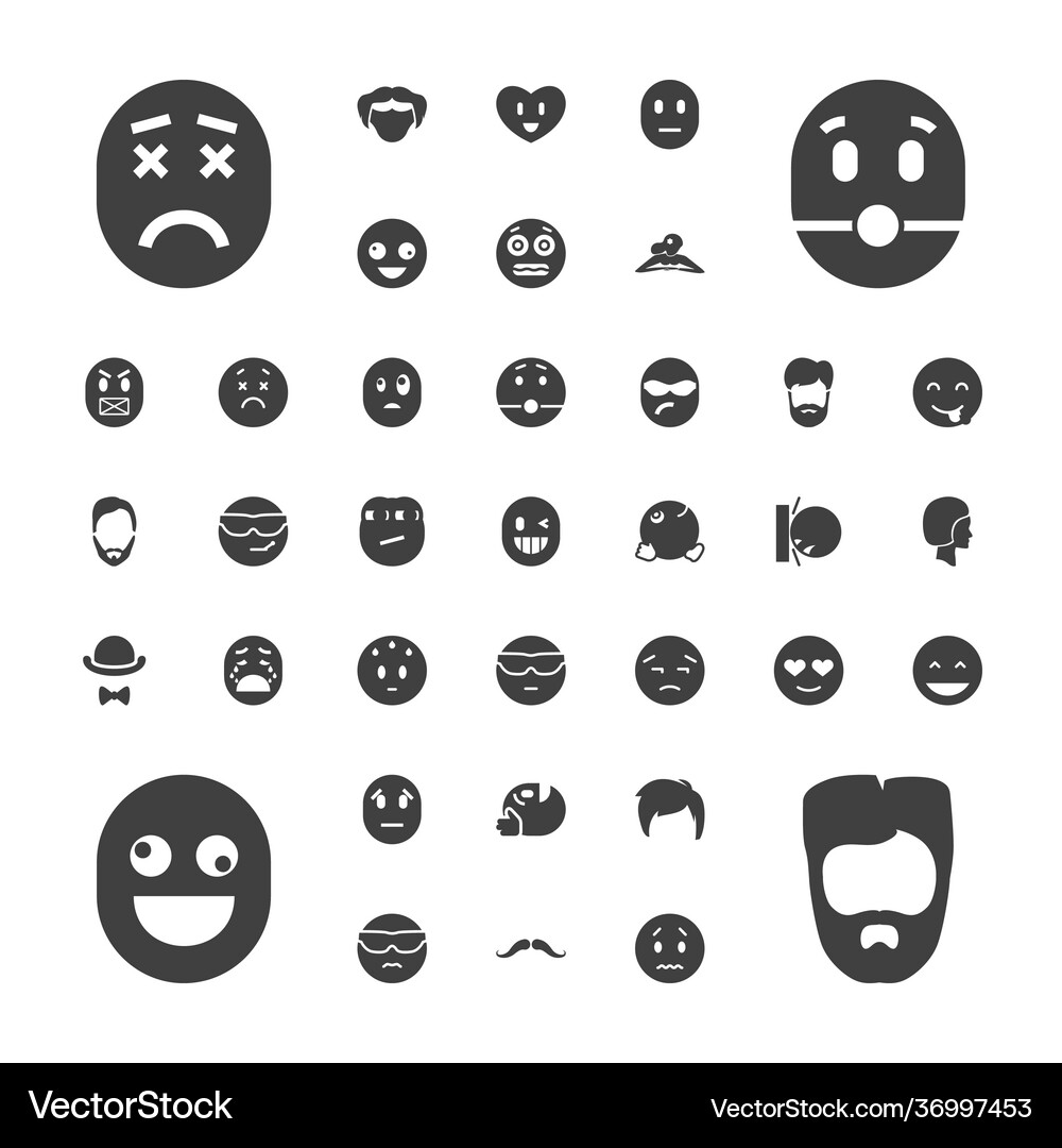 37 facial icons Royalty Free Vector Image - VectorStock