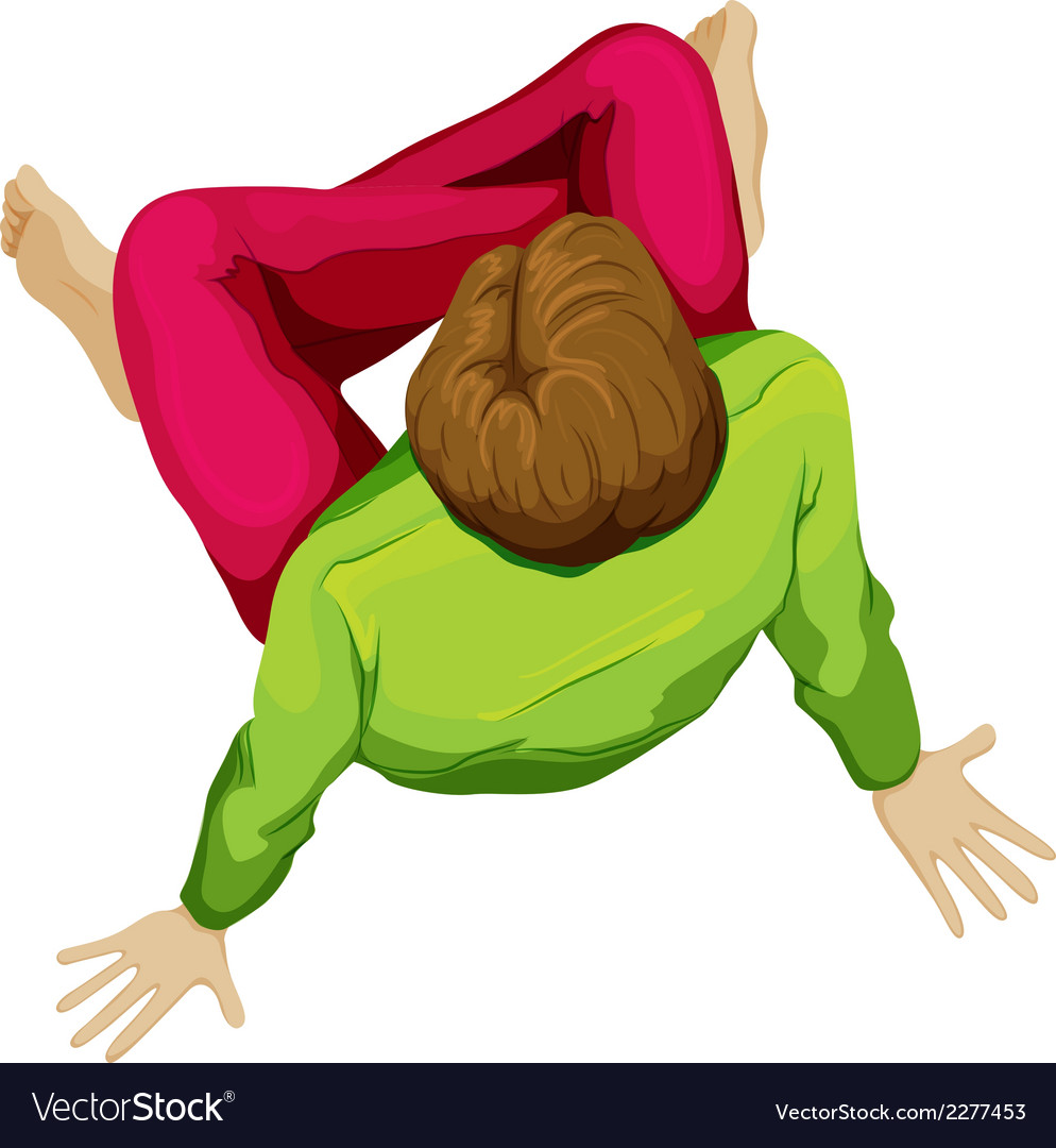 A topview of a man sitting down Royalty Free Vector Image A topview of a man sitting down Royalty Free Vector Image