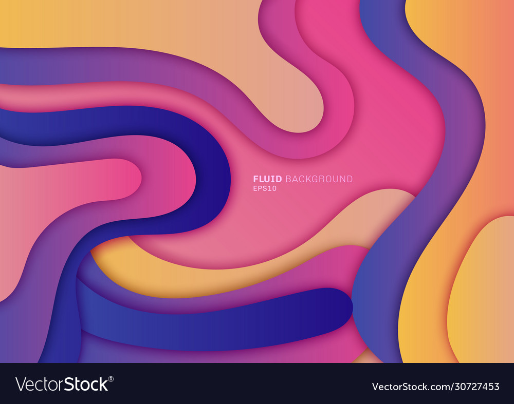 Abstract 3d fluid gradient dynamic shape Vector Image