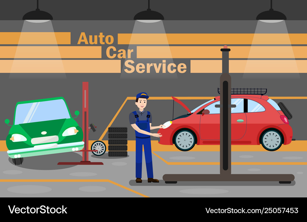 Automobile maintenance advertising banner template