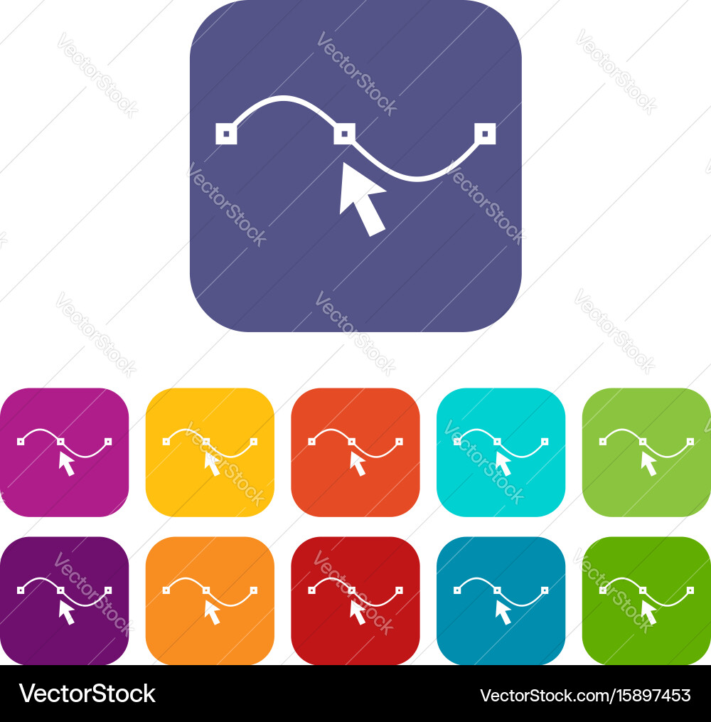 Drawing the curve icons set Royalty Free Vector Image