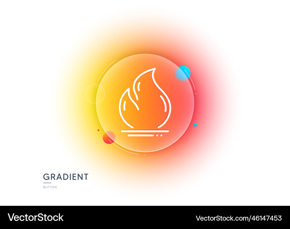 Fire energy line icon heating power sign Vector Image