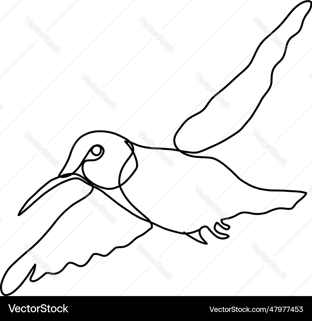 One line art bird drawings 2 Royalty Free Vector Image