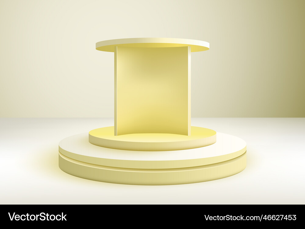 Realistic round pedestal abstract minimal scene Vector Image