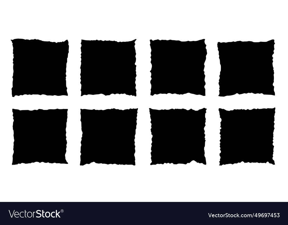 Rough edge rectangle shape collage paper torn Vector Image