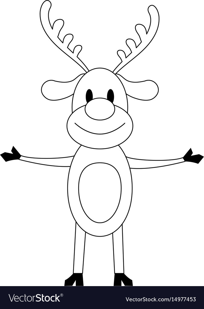 Rudolph the red nose reindeer christmas character Vector Image