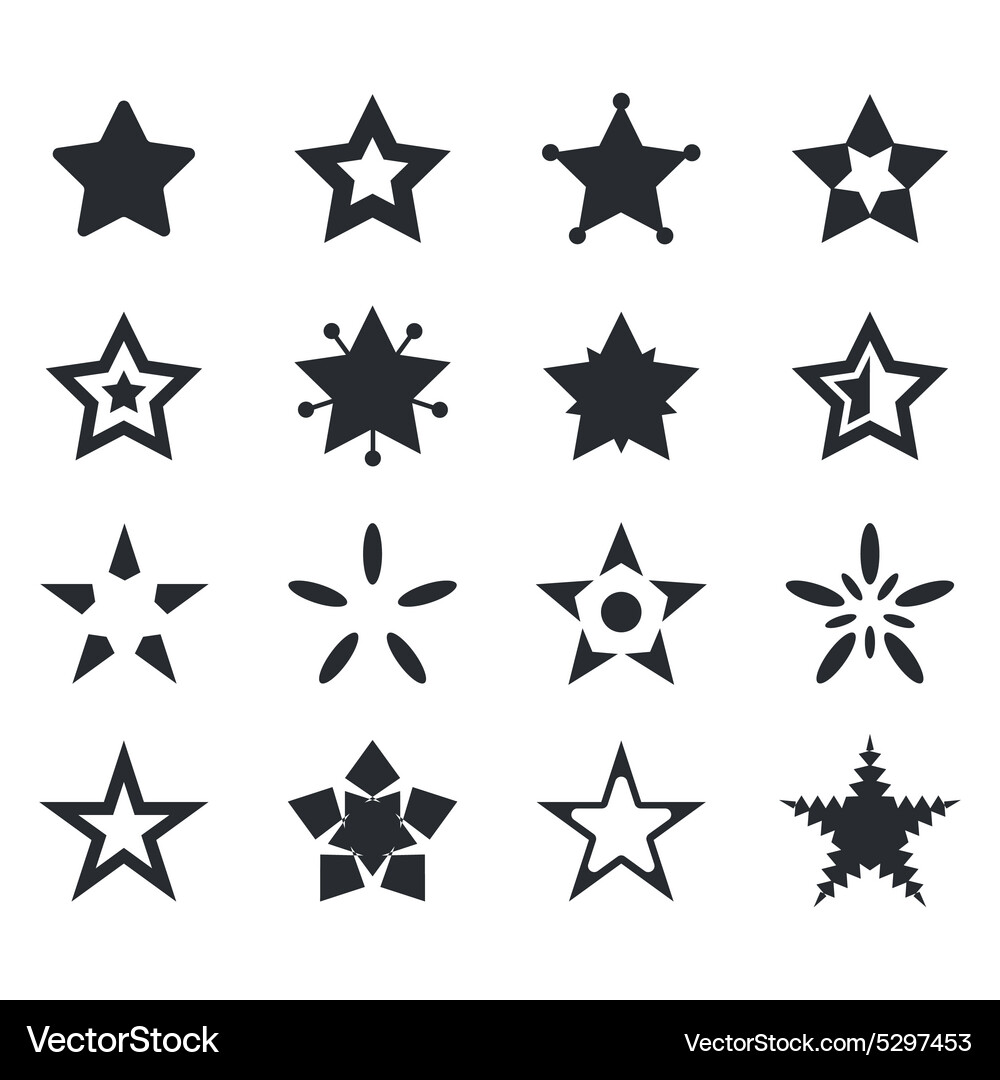 Set of star icons Royalty Free Vector Image - VectorStock