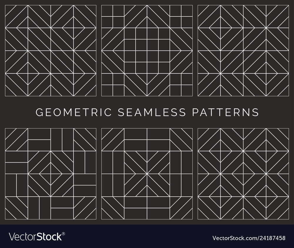 Abstract geometric seamless patterns Royalty Free Vector