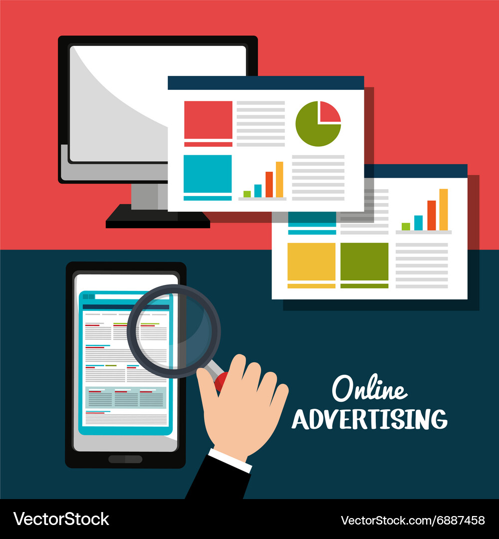 Digital advertising and marketing Royalty Free Vector Image