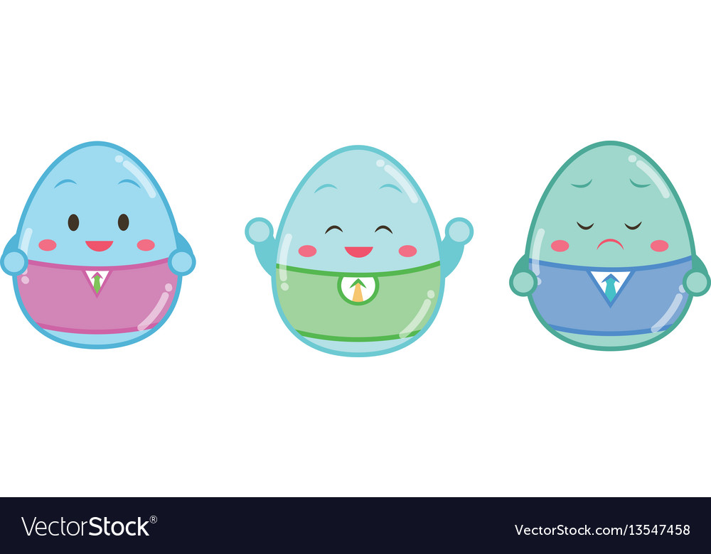 Easter painted eggs with face different emotions Vector Image