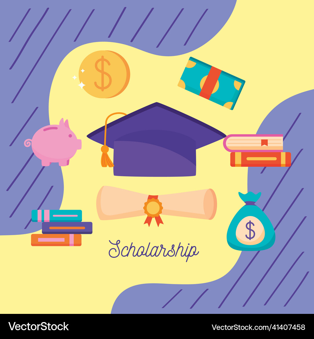 Eight loans scholarship icons Royalty Free Vector Image