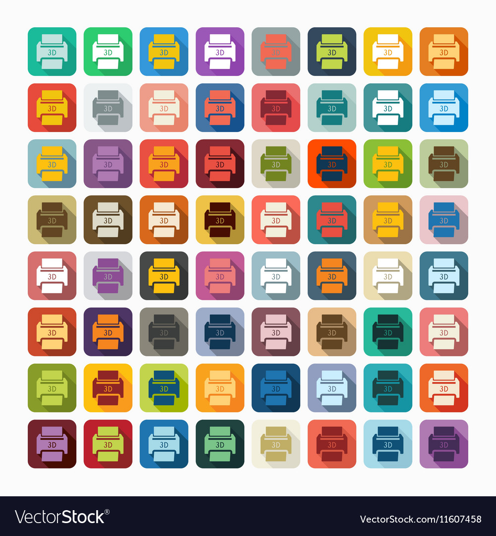 Flat design 3d printer Royalty Free Vector Image