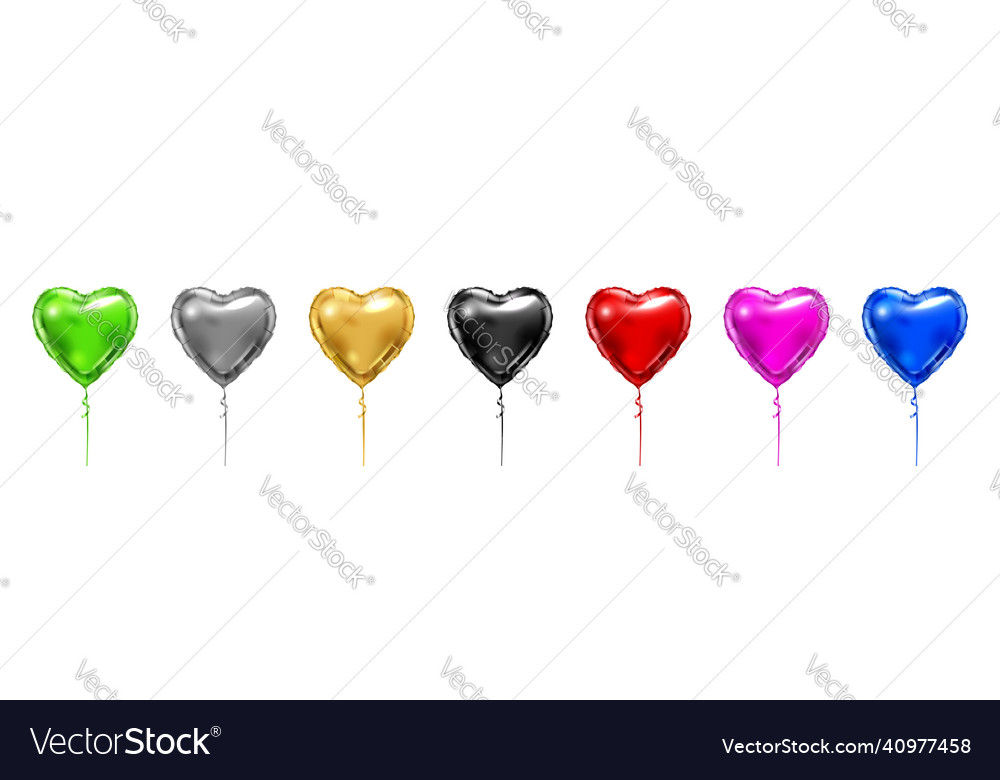 Heart foil balloons Royalty Free Vector Image - VectorStock