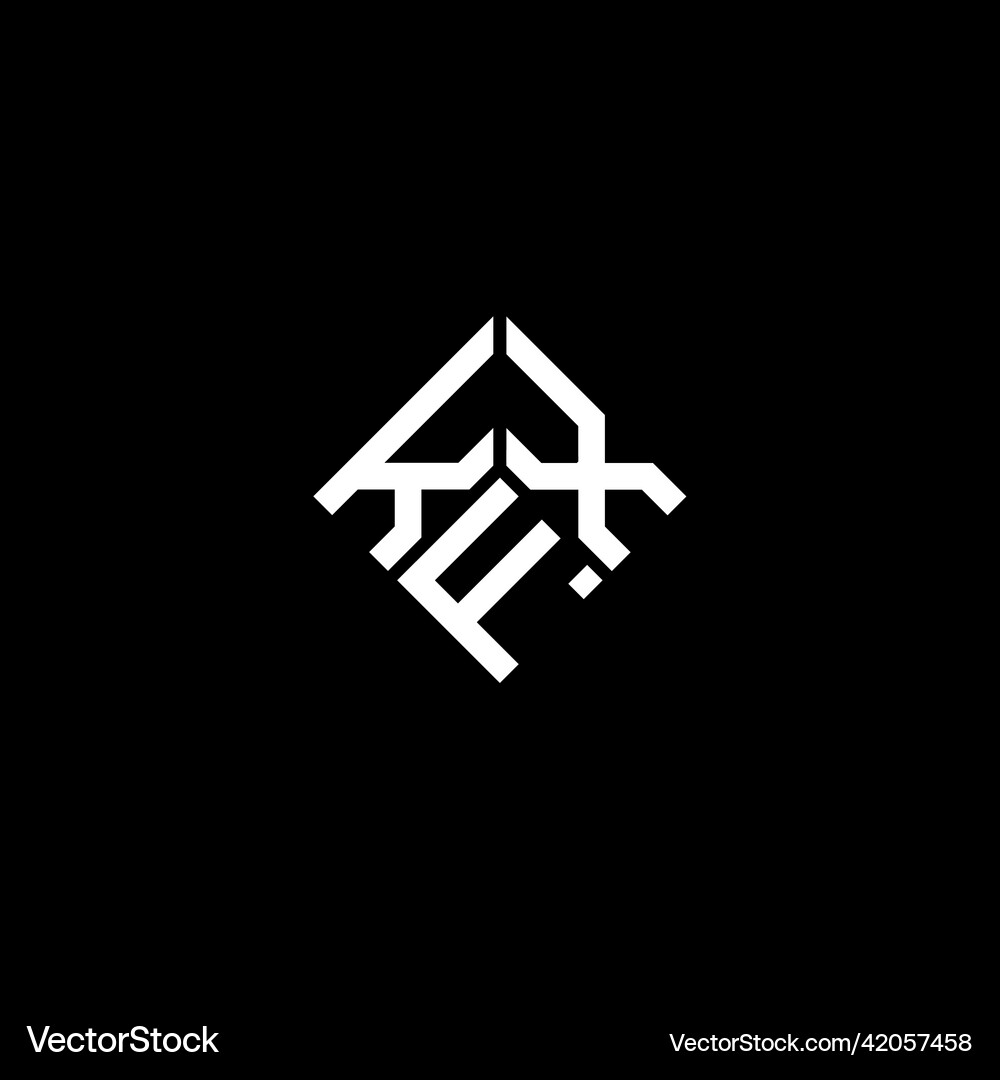 Kfx letter logo design on black background Vector Image