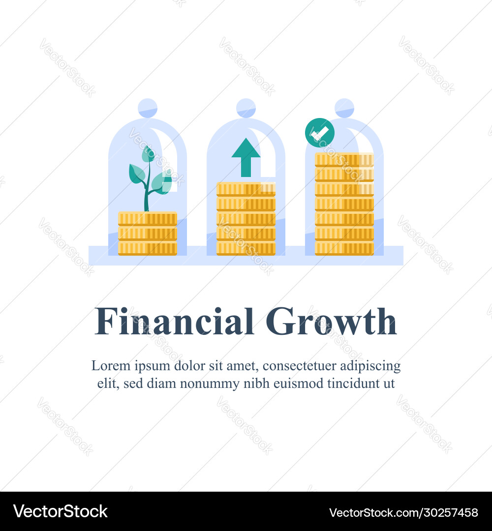 Pension fund saving money raising Royalty Free Vector Image