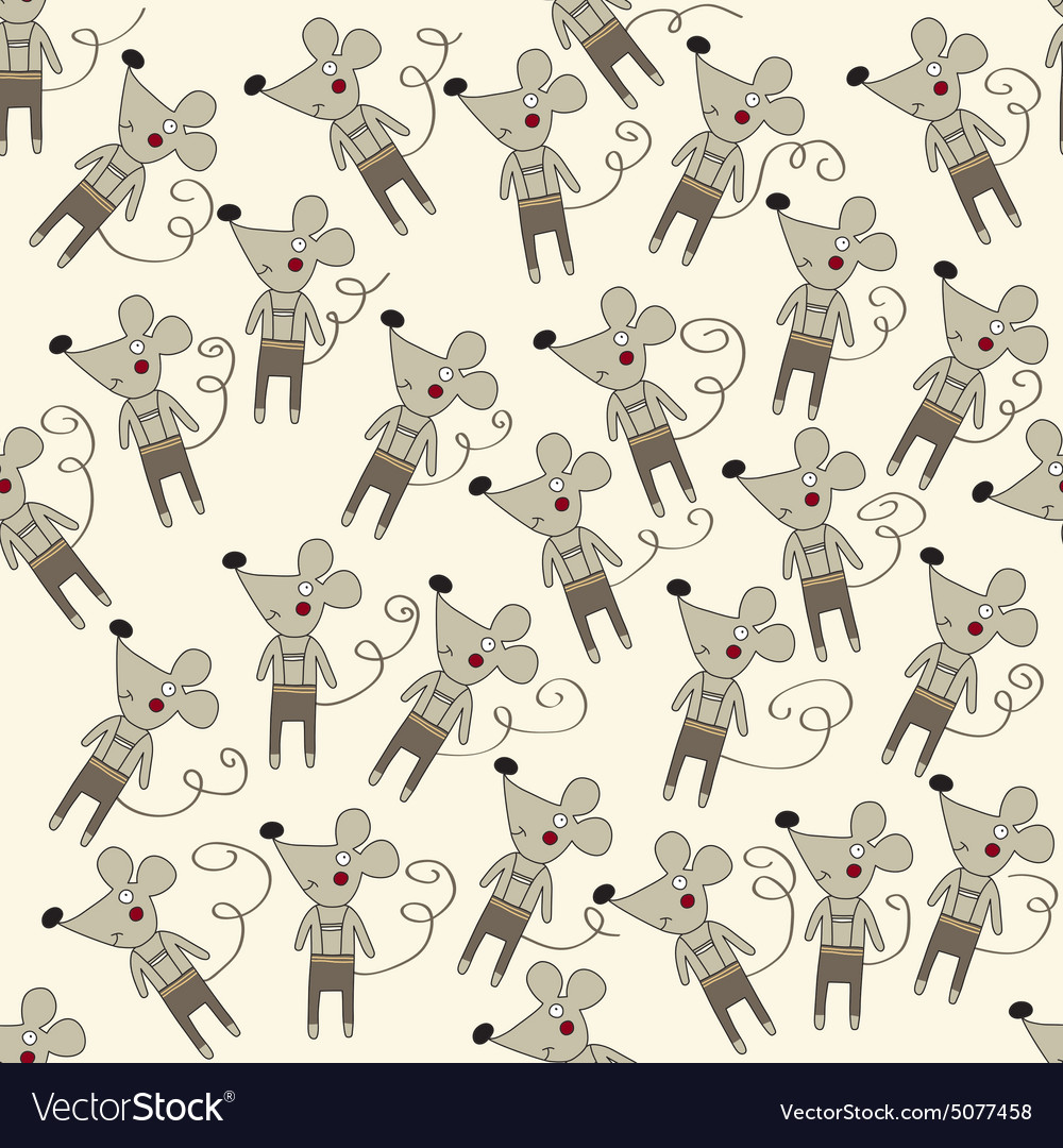 Seamless pattern with mice Royalty Free Vector Image