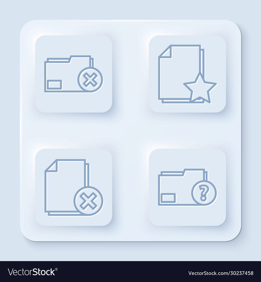 Set line delete folder document with star delete Vector Image Set line delete folder document with star delete Vector Image