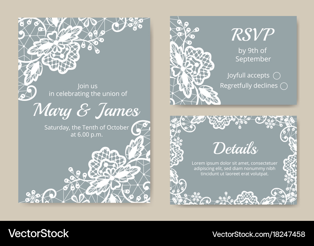 Set of wedding cards Royalty Free Vector Image