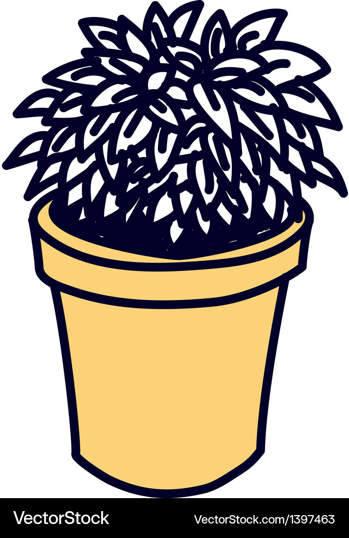 A view of flower pot Royalty Free Vector Image